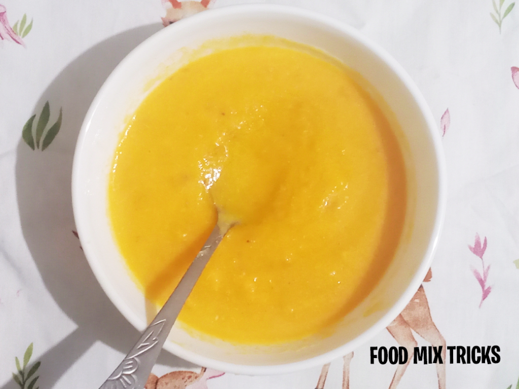 Creamy peach puree for babies